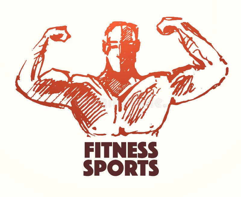 Hand Drawn Illustration Strong Man Logo or Poster Stock Vector ...