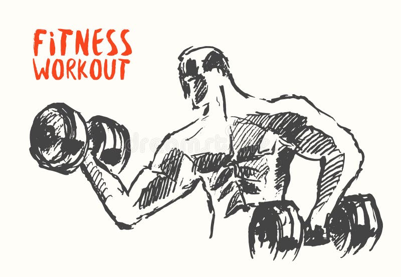 Hand Drawn Illustration Strong Man Logo or Poster Stock Vector ...