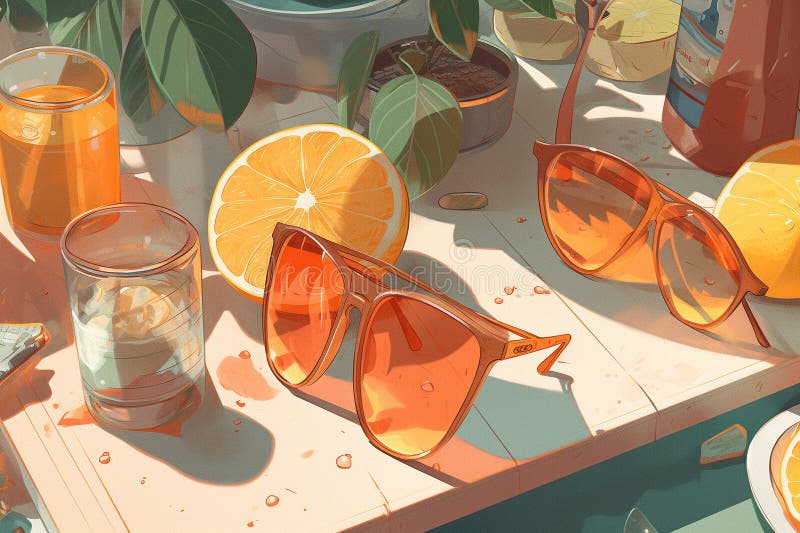 Hand Drawn Illustration of a Summer Theme Concept. Generative AI Stock ...