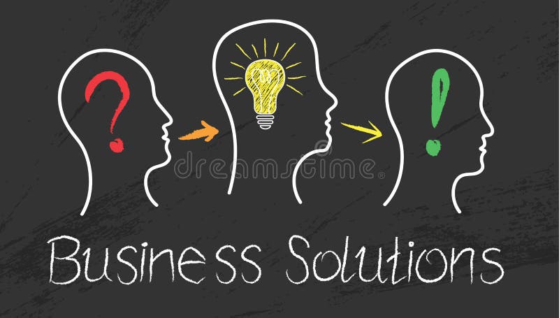 Hand-drawn Illustration on the Topic of Business Solutions. Business ...