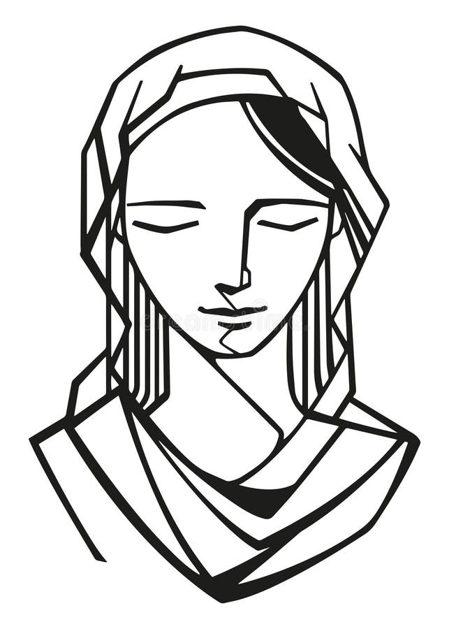 Drawings Of Virgin Mary Face Jesus With Mary Paintings Sacred Art By