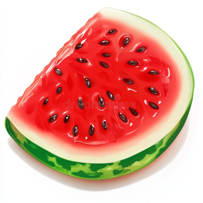 Hand-drawn Illustration of a Watermelon Using Watercolor Techniques ...