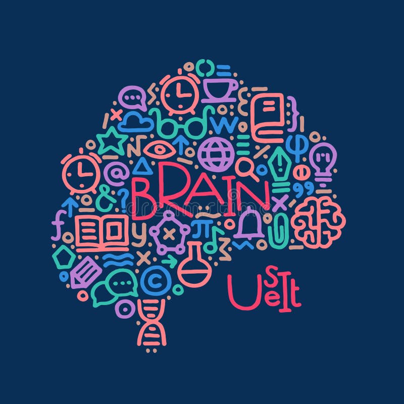 Hand Drawn Illustration. Welcome Back To School. Brain with Text Stock ...