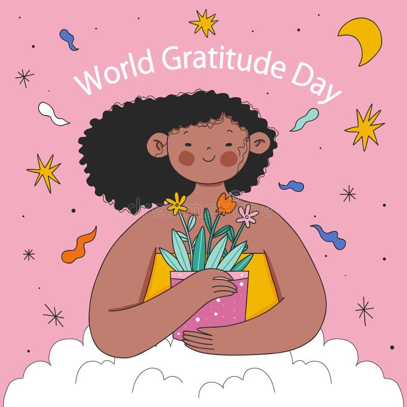 Hand Drawn Illustration for World Gratitude Day Celebration Vector ...