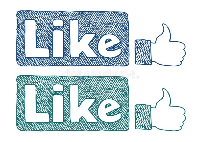 Hand Drawn Illustrations of Like Icons. Stock Vector - Illustration of ...