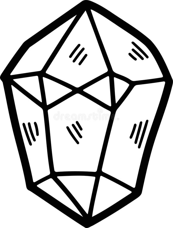 Hand Drawn Illustrations of Rocks and Minerals in Line Art Style Stock ...