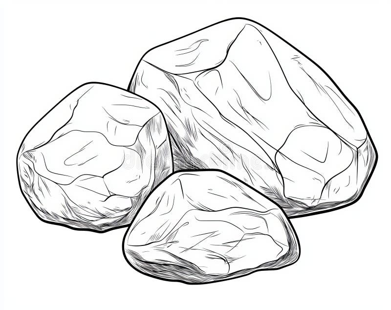 Hand Drawn Image of Big Stone Blocks in Monochrome Stock Photo - Image ...