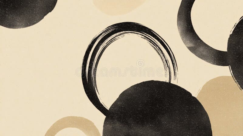 Hand Drawn Imperfect Circles in Abstract Layout, Natural Minimal Art ...