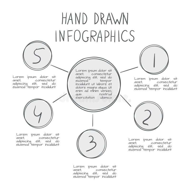 Hand-drawn Infographic. Blocks, Text, and Numbers Stock Vector ...