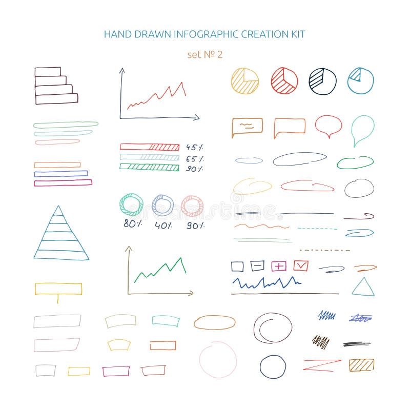 Hand Drawn Infographic Creation Kit. Stock Illustration - Illustration ...