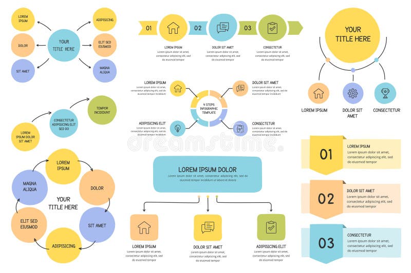 Hand Drawn Infographic Templates Stock Illustration - Illustration of ...