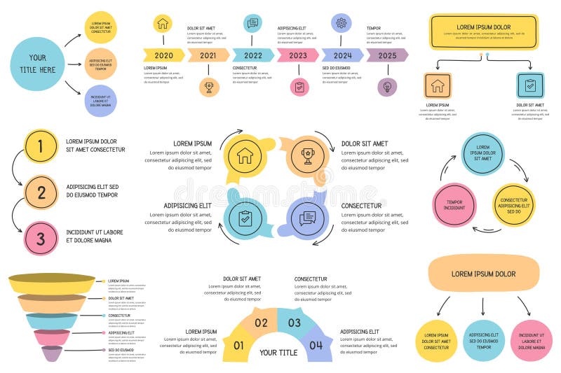 Hand Drawn Infographic Templates Stock Vector - Illustration of graph ...