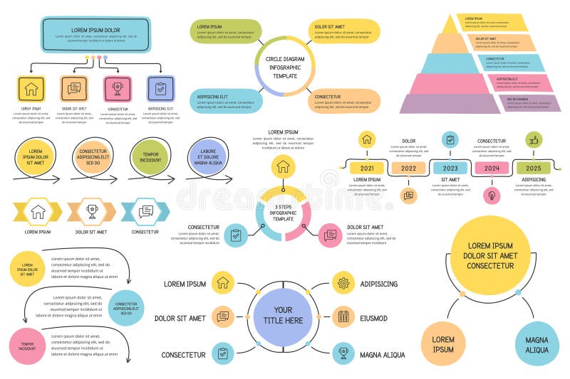 Drawn Infographic Templates Circle Charts Stock Illustrations – 12 ...