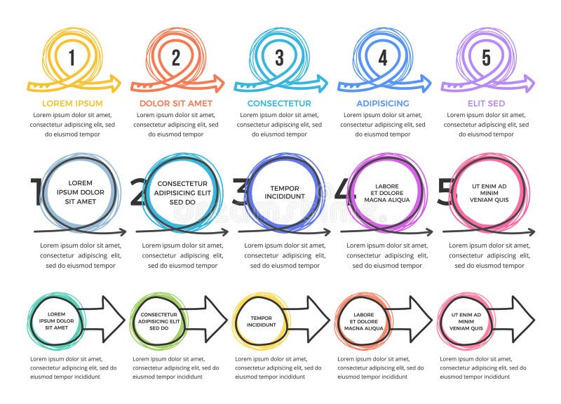 Hand Drawn Infographics - 5 Elements Stock Illustration - Illustration ...