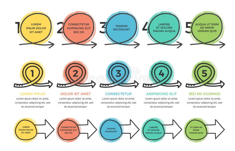 Hand Drawn Infographics - 5 Elements Stock Illustration - Illustration ...