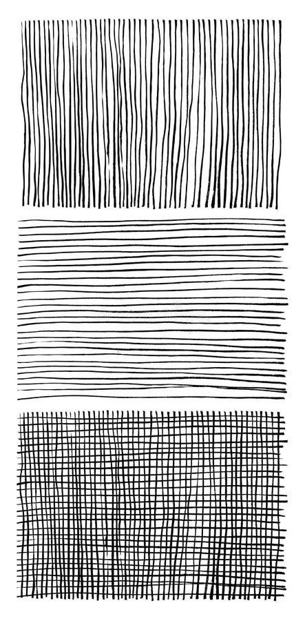 Hand Graphics, Horizontal and Vertical Lines Drawn with Brush and Ink ...