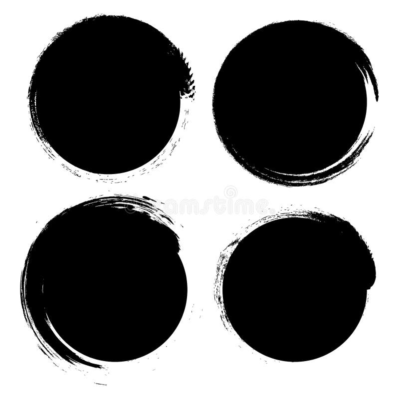 Hand Drawn Ink Circles Set. Design Element. Abstract Circular Brush ...