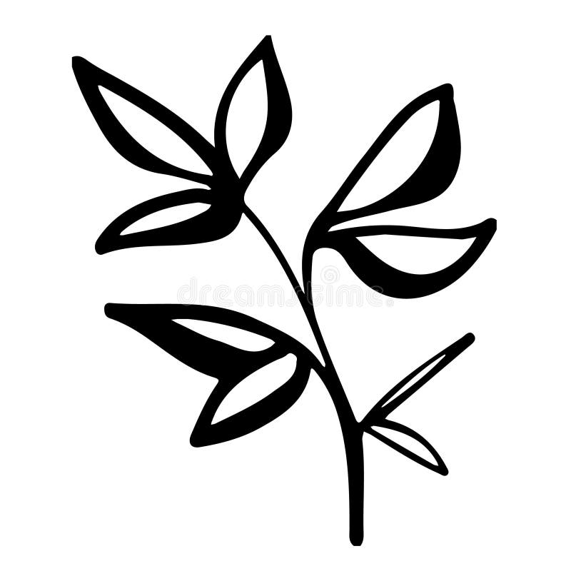 Doodle ink leaf pattern stock illustration. Illustration of shape ...