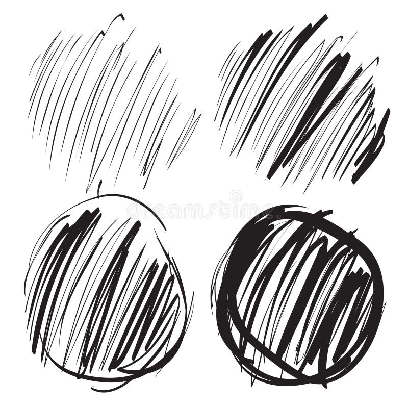 Hand Drawn Ink Line Circles, Scribble Circle, Circular Doodle Sketch ...