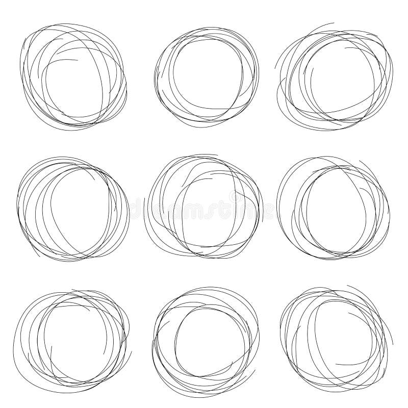 Hand Drawn Circle or Scribble Circles Collection Stock Vector ...