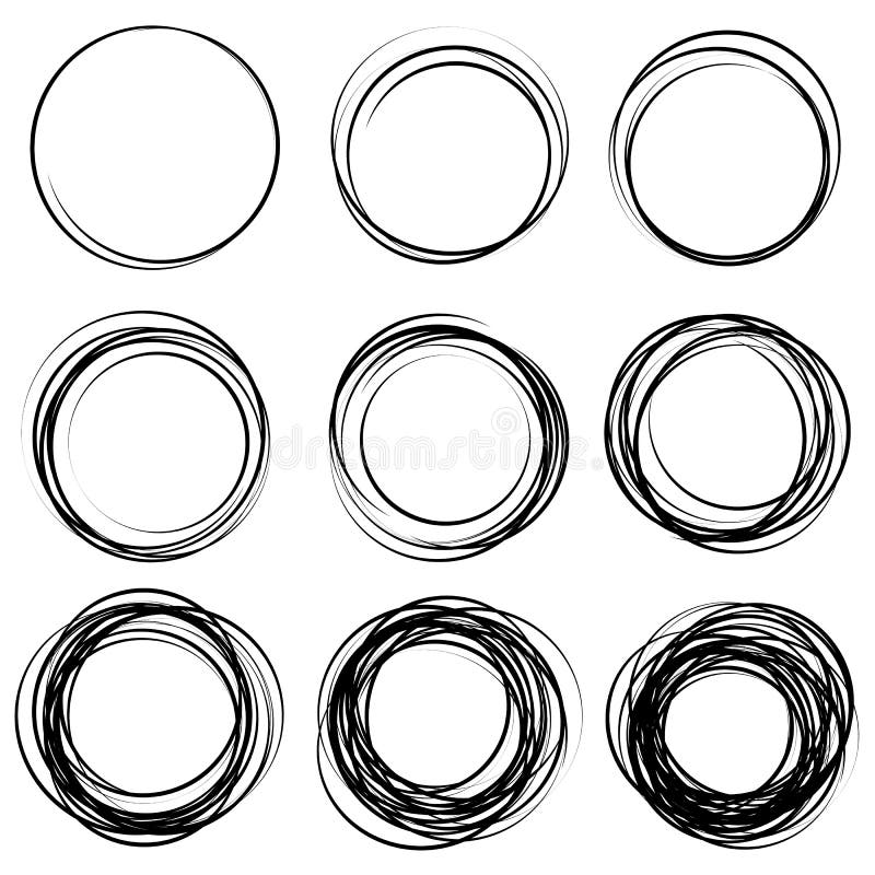 Hand Drawn Circle or Scribble Circles Collection Stock Vector ...