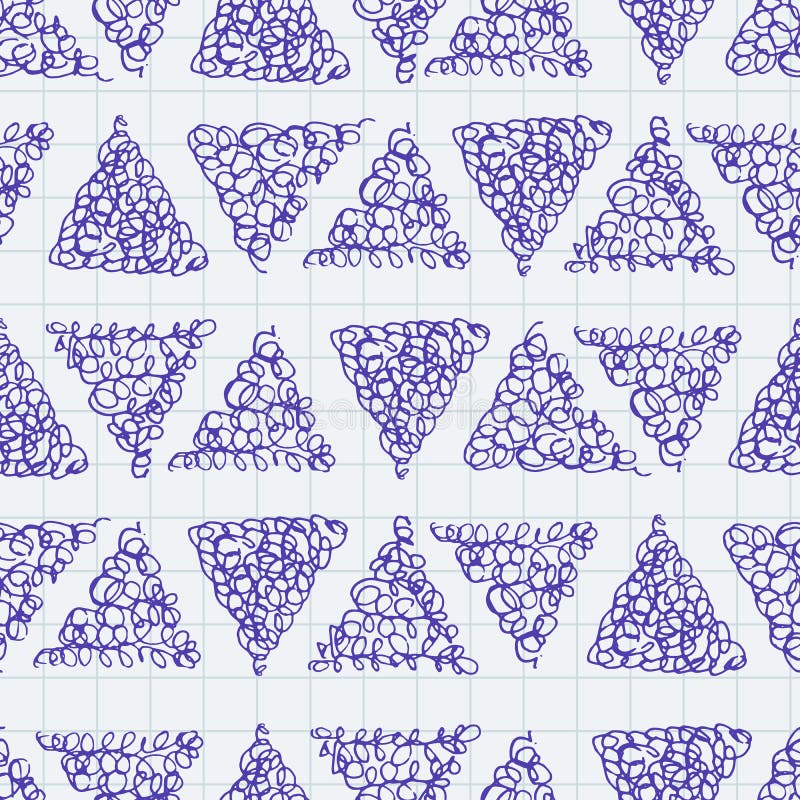 Abstract Hand Drawn Ink Triangles Seamless Pattern. Vector Doodle ...