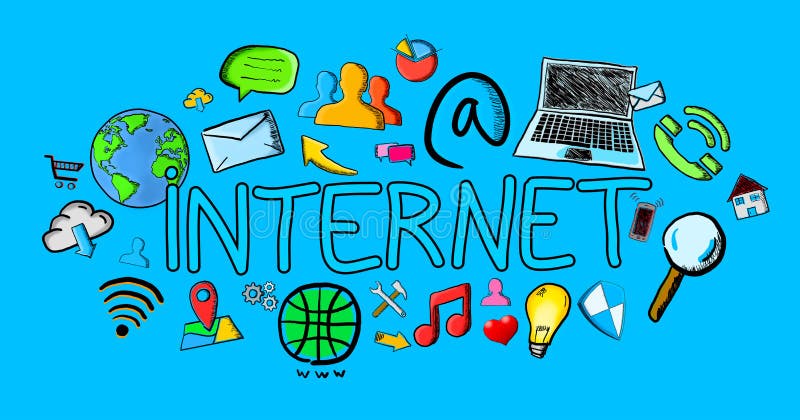 Hand Drawn Internet Illustration Stock Illustration - Illustration of ...