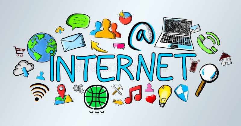 Hand Drawn Internet Illustration Stock Illustration - Illustration of ...