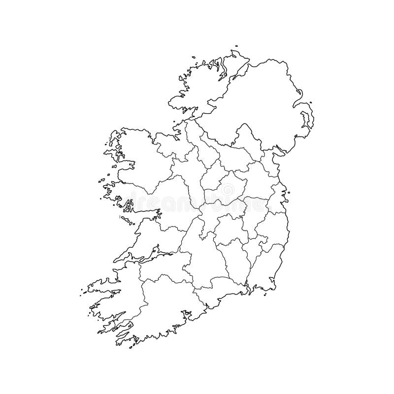 Hand Drawn of Ireland 3D Map on White Background. Stock Vector ...