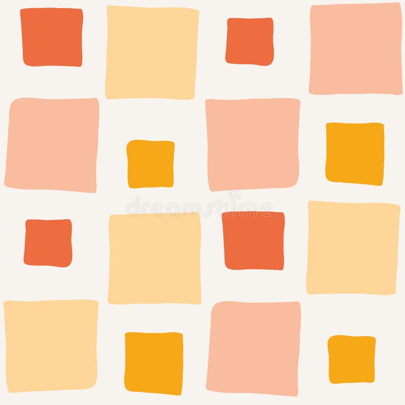 Hand Drawn Irregular Color Blocks in Orange, Pastel Yellow and Pink ...