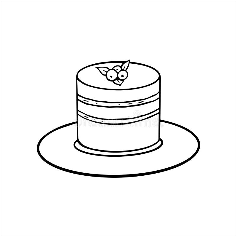 Hand Drawn Isolated Cake Element on White Background for Decorative ...