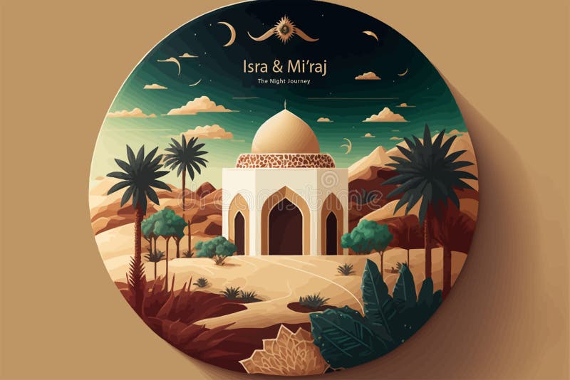 Hand Drawn Isra Miraj Design, the Night Journey Prophet Muhammad ...