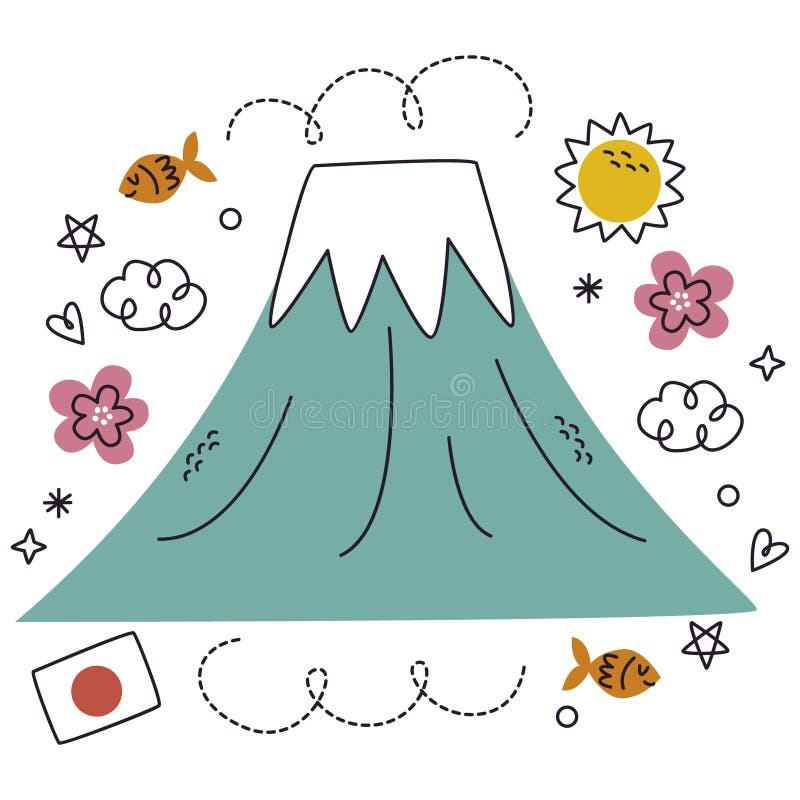 Hand Drawn Japanese Elements Set Vector Illustration. Stock Vector ...