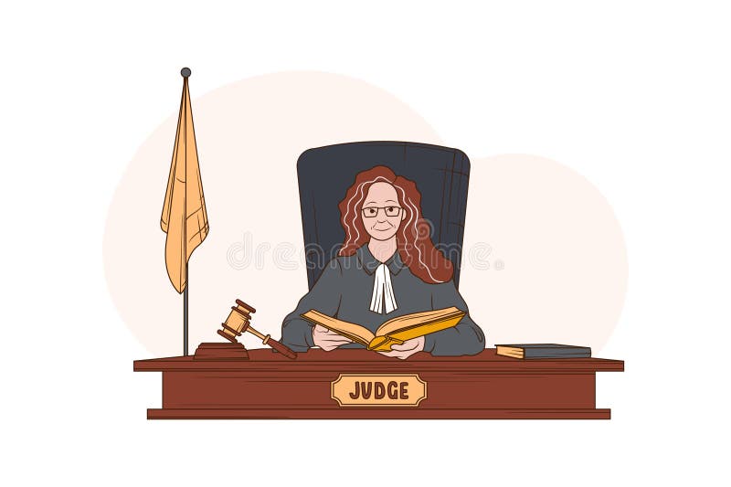 Hand Drawn Judge Composition Background Stock Illustration ...