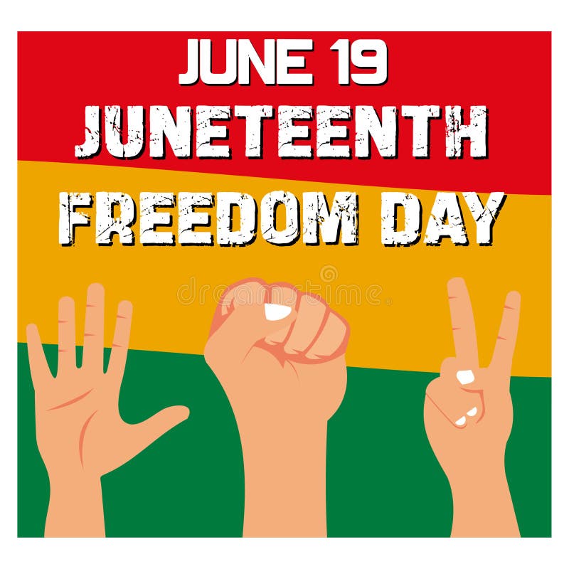 Hand Drawn Juneteenth Freedom Day. Peace Love Juneteenth. Stock Vector ...