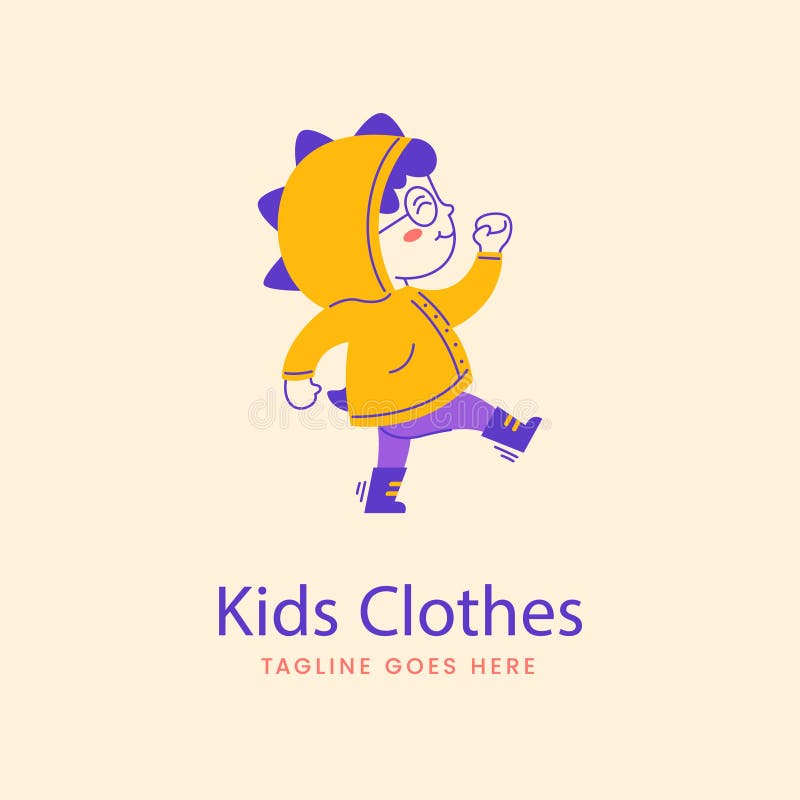 Hand Drawn Kids Clothing Store Logo Vector Illustration Stock Vector ...