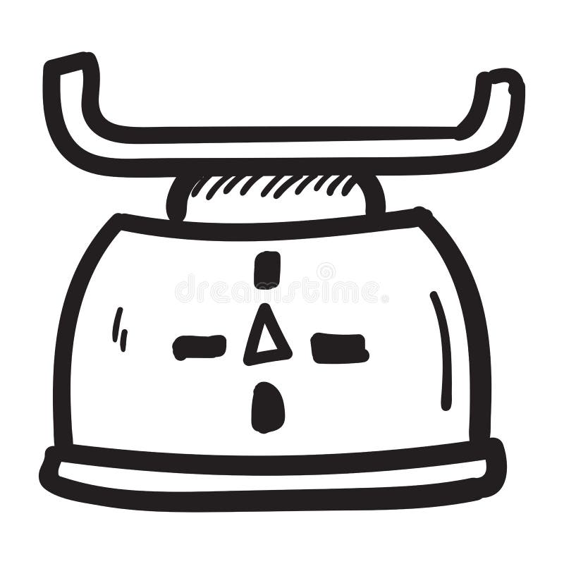 Hand Drawn Kitchen Scales Icon in Doodle Style Isolated Stock Vector ...