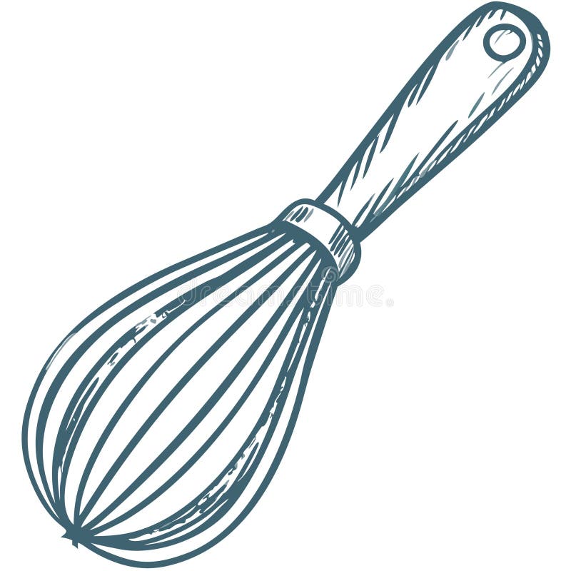 Hand Drawn Kitchen Whisk Vector Illustration for Cooking and Baking ...