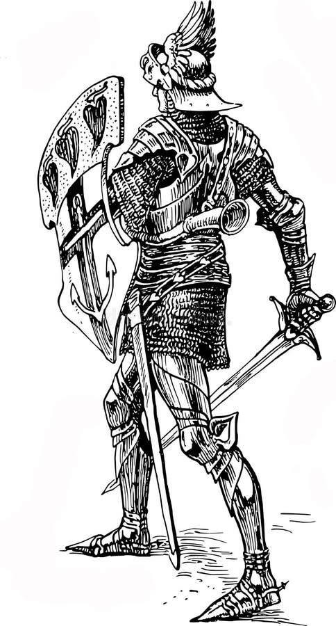 Battle of knights stock illustration. Illustration of brushes - 7301926