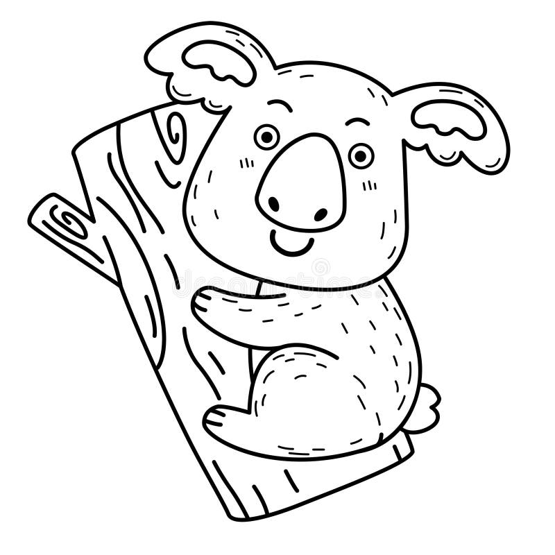 Hand Drawn Koala Character Illustration Stock Vector - Illustration of ...