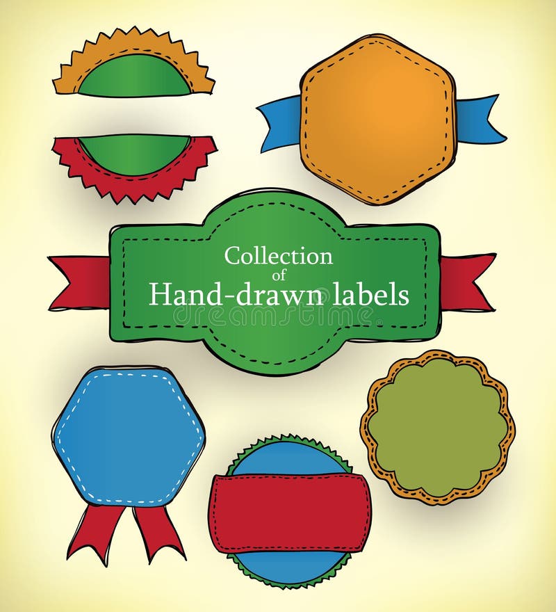 Hand-drawn labels stock vector. Illustration of banner - 36046485