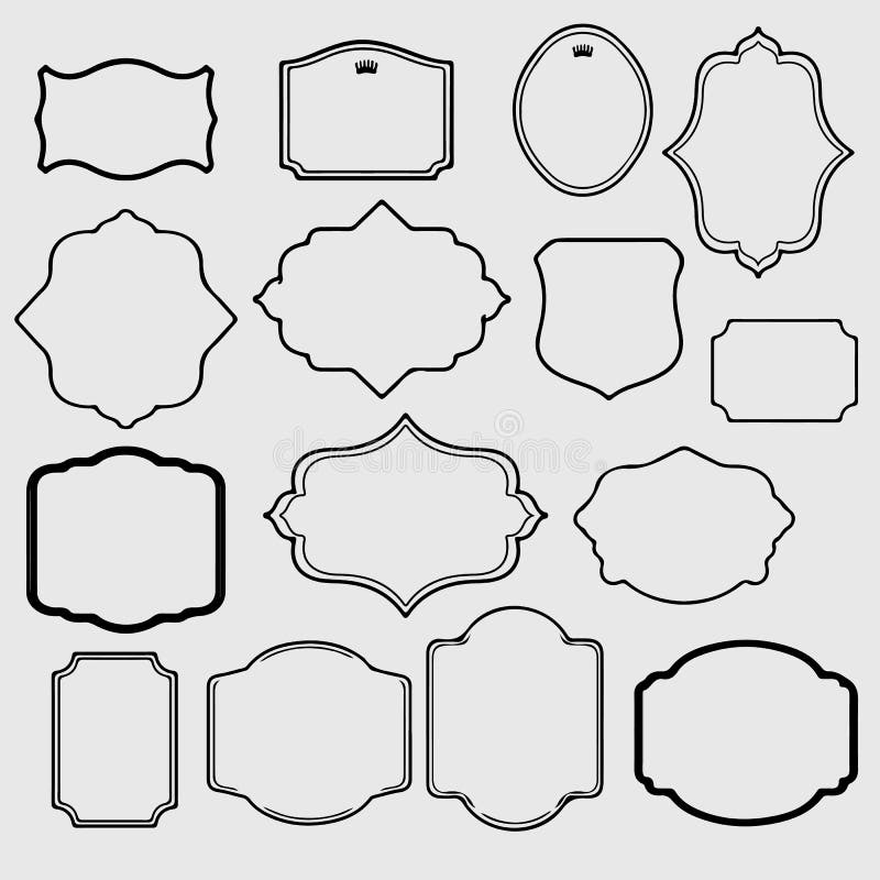 Hand Drawn Labels Vintage Style Stock Vector - Illustration of style ...