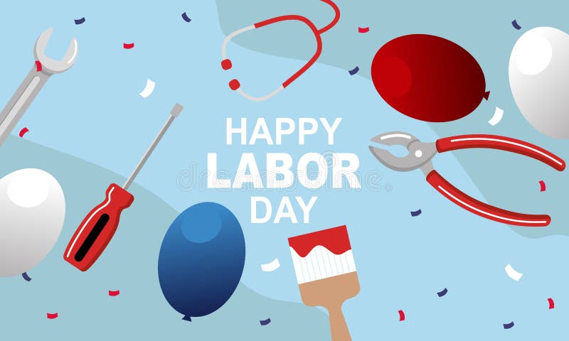 Hand Drawn Labor Day Background Vector Illustration Stock Illustration ...