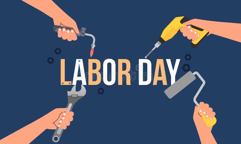 Hand Drawn Labor Day Background Vector Illustration Stock Illustration ...