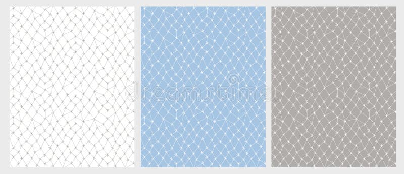 Hand Drawn Lace Mesh Vector Pattern Set. 3 Various Colors. Stock Vector ...
