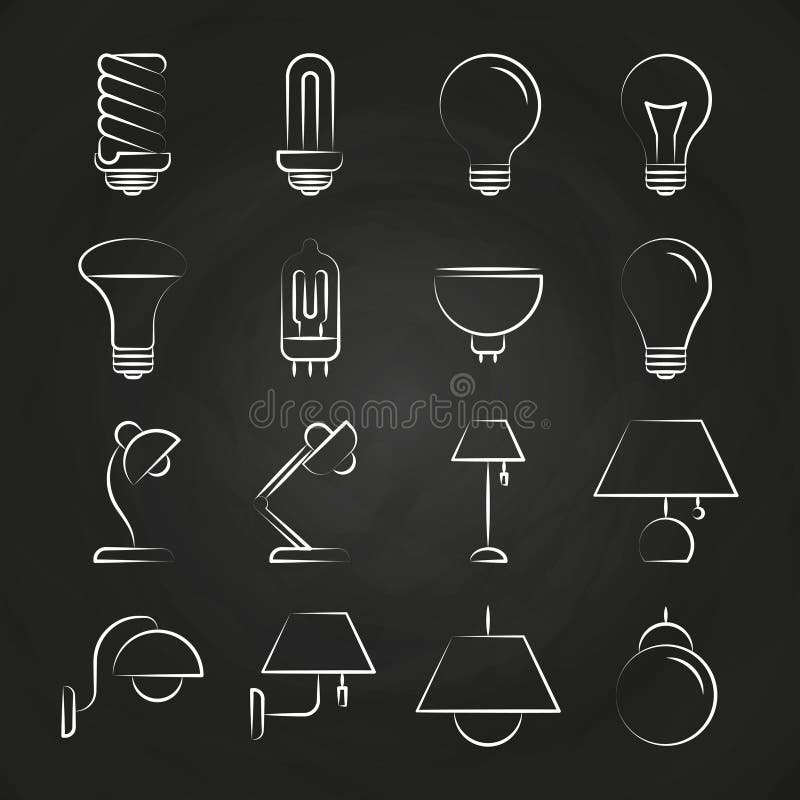 Hand Drawn Lamp Icons Collection Stock Vector - Illustration of graphic ...