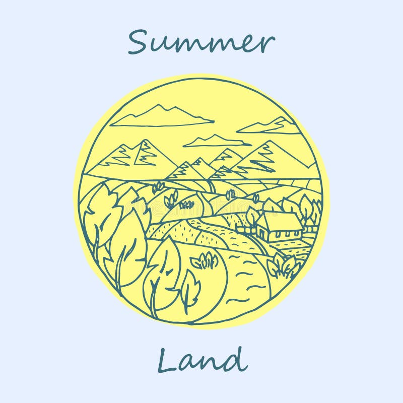 Hand drawn land stock vector. Illustration of life, stamp - 73123531