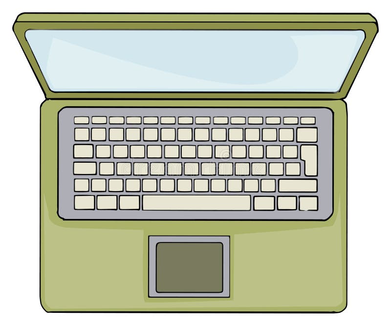 Hand drawn laptop stock vector. Illustration of laptop - 60891214