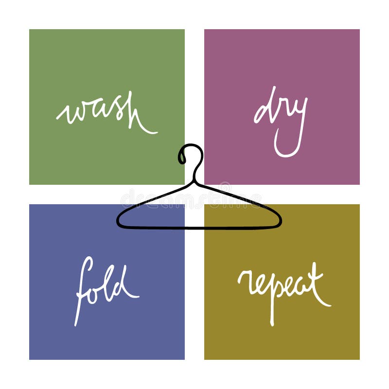 Hand drawn laundry print stock vector. Illustration of graphic - 91721561