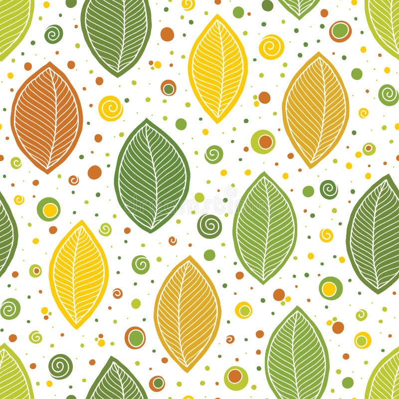 Hand Drawn Leaves on White Background Stock Vector - Illustration of ...